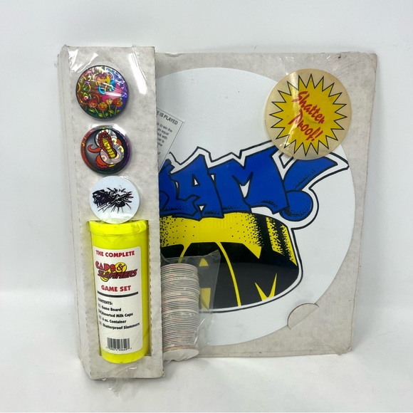 Vintage | Toys | Vintage Caps Slammers Complete Game Set 5 Milk Caps ...